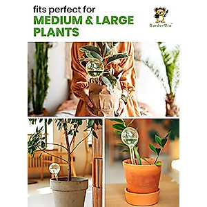 Plant Watering Globes Large Plastic XL Set of 4 - Automatic Plant Waterer Set for Indoor and Outdoor Plant Watering - Self Watering Planter Insert System with Plastic Watering Bulbs (4, Large )