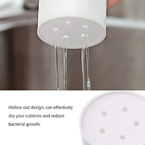 Kichvoe Cutlery Holder Drain Chopsticks Holder With Base Tool Holder White Pp Plastic Silverware Holders