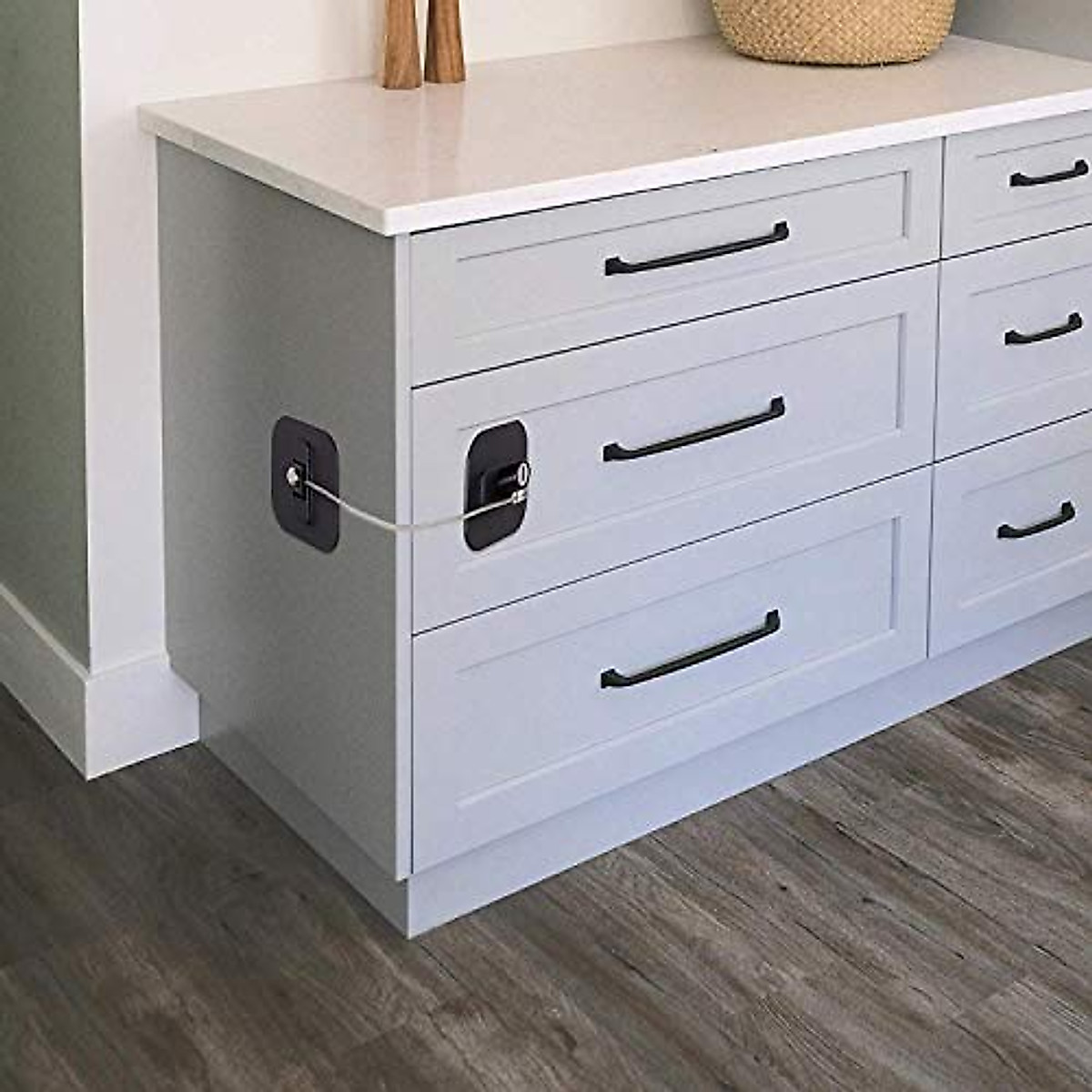 VOCOMO Refrigerator Lock, 2.8’’x2.8’’ Fridge Lock with Keys, Freezer Lock and Child Safety Cabinet Lock with Strong Adhesive (2 Pack)