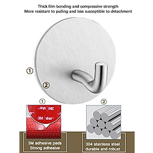 SonTiy All Metal Adhesive Hook Heavy Duty Self Adheasive Towel Hook Wall Hooks Hanging Hook for Walls No Damage Stick on Hooks, Waterproof, Home, Bathroom, Kitchen, Office, and Outdoor 5Pcs