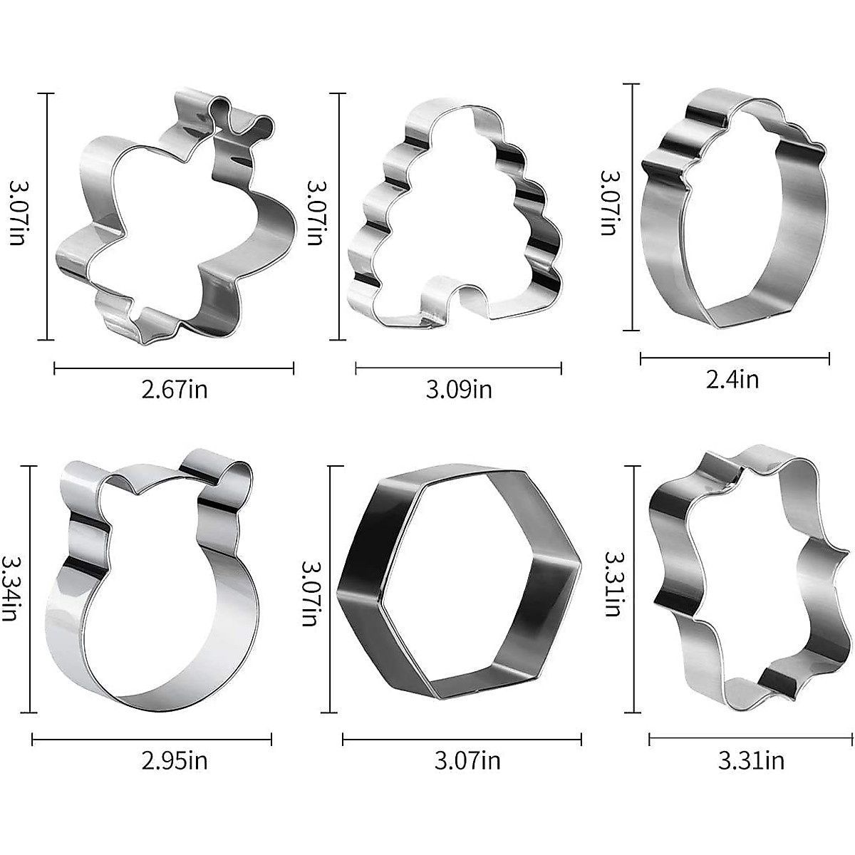 Aoerfes 6 Piece Bee Cookie Cutter Set, Honeycomb Hexagon Honey Jar, Bear the Pooh Molds Cutters for Bee Party Making Muffins, Biscuits, Sandwiches Fondant Decorations