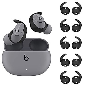 Ear Hooks for Beats Studio Buds, Ear Hook Accessories Compatible with Beats Studio Bud 2021 Silicone Anti-Slip EarTips Cover Holder [NOT Fit in Case] (Black)