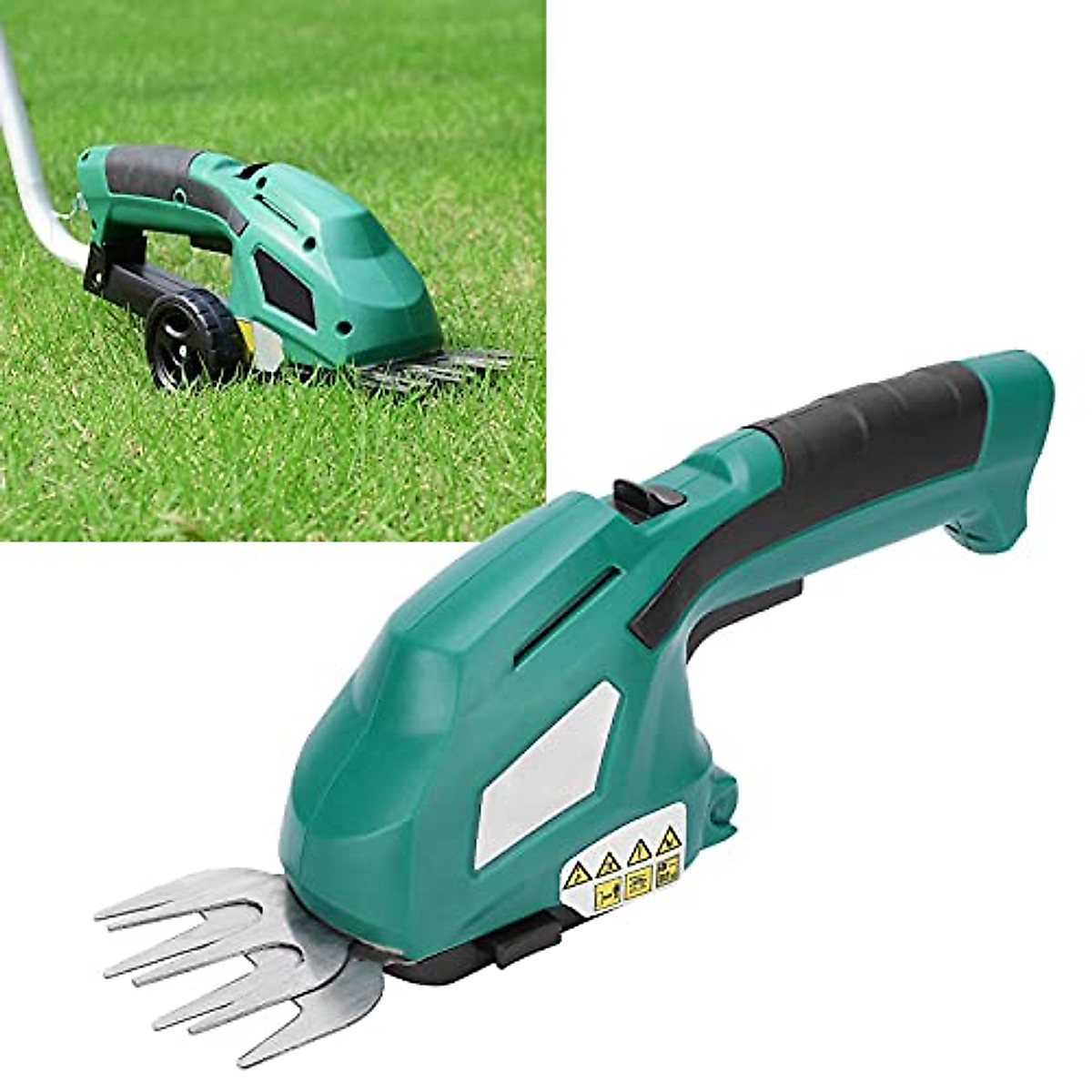 Grass Shear Hedge Trimmer 2 in 1 Electric Pruning Shears Hedge Pruning Shears Shrubbery Trimmer Electric Pruner Grass Shears 7.2V Li-Ion Cordless Garden Accessory EU AC100-240V