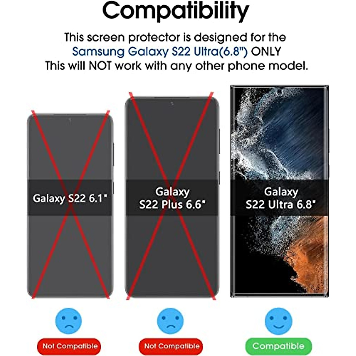 amFilm 3D Curved for S22 Ultra Screen ProtectorSamsung Galaxy 5g,Samsung Galaxy S22 Ultra, Fully Compatible with UltraSonic Fingerprint Scanner and S Pen, UV Gel Application, Tempered Glass, 2 Pack
