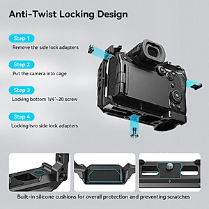 SmallRig G9 II S5 II S5 IIX Camera Cage for Panasonic LUMIX G9 II / S5 II / S5 IIX with Built-in 2 Cold Shoes & 2 NATO Rails, Quick Release Plate for Arca - 4022