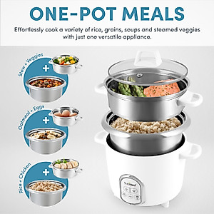 Aroma Housewares NutriWare 14-Cup (Cooked) Digital Rice Cooker and Food Steamer, White