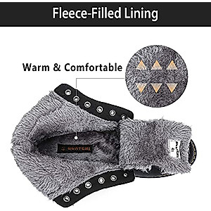 Winter Mens Hiking Boots Womens Snow Boots Warm Outdoor Anti-Slip Athletic Walking Hiking Mens Ankle Shoes Black 12.5 Women/11 Men