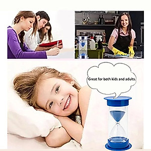 AblueA Sand Timer with Protective Covering, 50 Minutes Plastic Sand Clock Timing Hourglass (Blue Caps and Blue Sand)