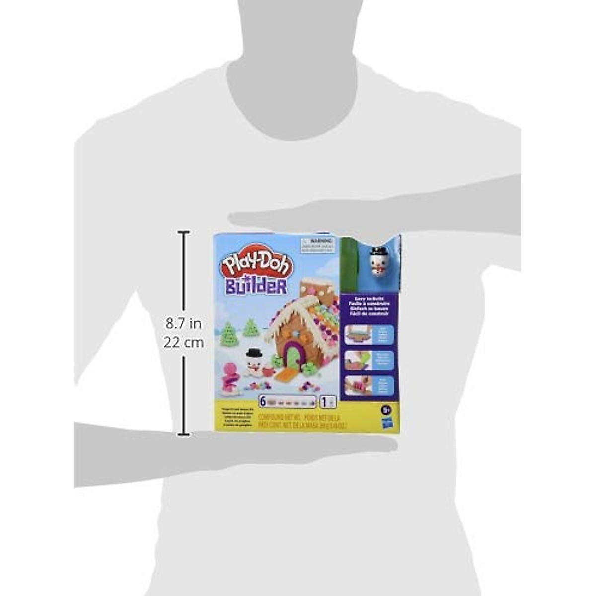 Play-Doh Builder Gingerbread House Toy Building Kit for Kids 5 Years and Up with 6 Non-Toxic Play-Doh Colors - Easy to Build DIY Craft Set (Amazon Exclusive)