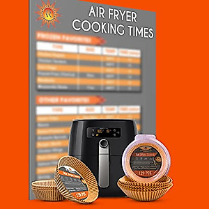 Air Fryer Liners (120Pcs), Air Fryer Disposable Paper Liner - Accessories for Airfryer, Oven & Steamer - Food Grade Parchment & Baking Paper - Greaseproof, Non-Stick, Oil-Proof Sheets (6.3 in)