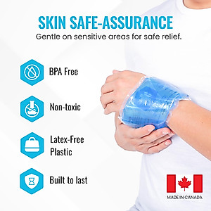 ICEWRAPS 5x7 Gel Ice Packs For Injuries Reusable | Hot Cold Gel Pack for Injuries, Pain Relief, and Migraines | Soft Ice Pack For Arm, Leg, and Back Brace | Flexible Gel Compress Ice Packs | Pack of 4