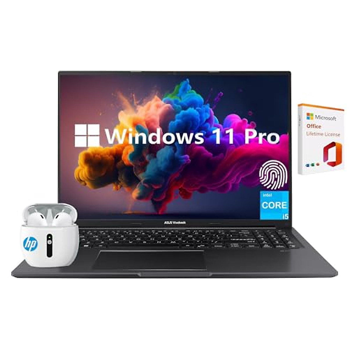 ASUS Vivobook 16 Laptop Computer, 16 Inch Laptop i5 WUXGA, Intel 10-Core i5 Laptop Microsoft Office Lifetime,8GB RAM 256GB SSD Windows 11 Pro Notebook PC|Backlit Keyboard 10-Key Number Pad|HDMI|USB-C