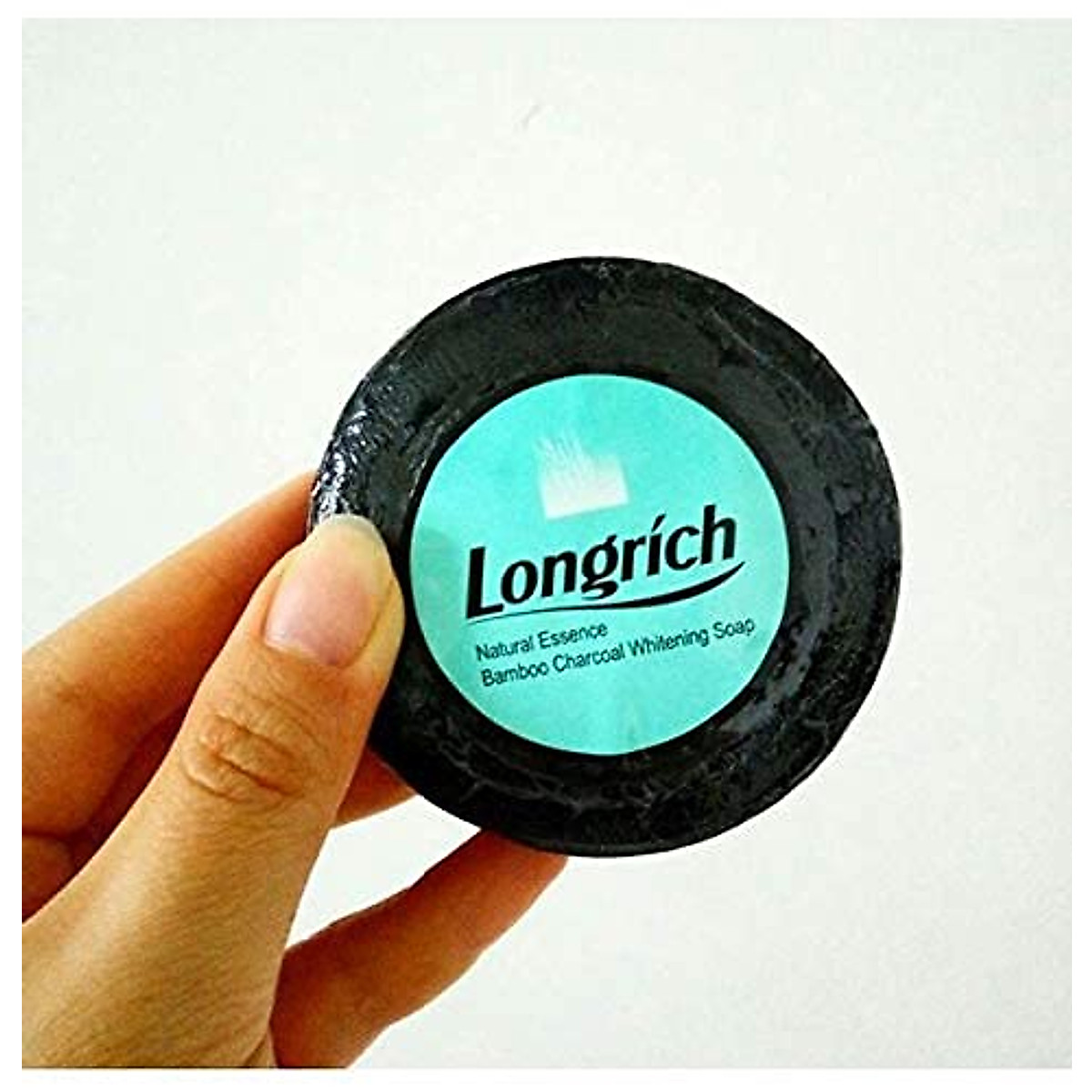 Longrich Bamboo Charcoal Soap, Black Soap,Brightening Soap for Fighting Pimples, Acne, 3 Bars