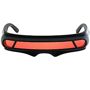 FLAWLESS EYEWEAR Futuristic Space Alien Costume Party Cyclops Shield Colored Mirror Mono Lens Wrap Sunglasses 147mm (Black Red)