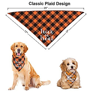 Halloween Thanksgiving Dog Bandanas Fall Dog Puppy Bandana Plaid Reversible Dog Triangle Bibs Scarf Accessories for Dogs Pets