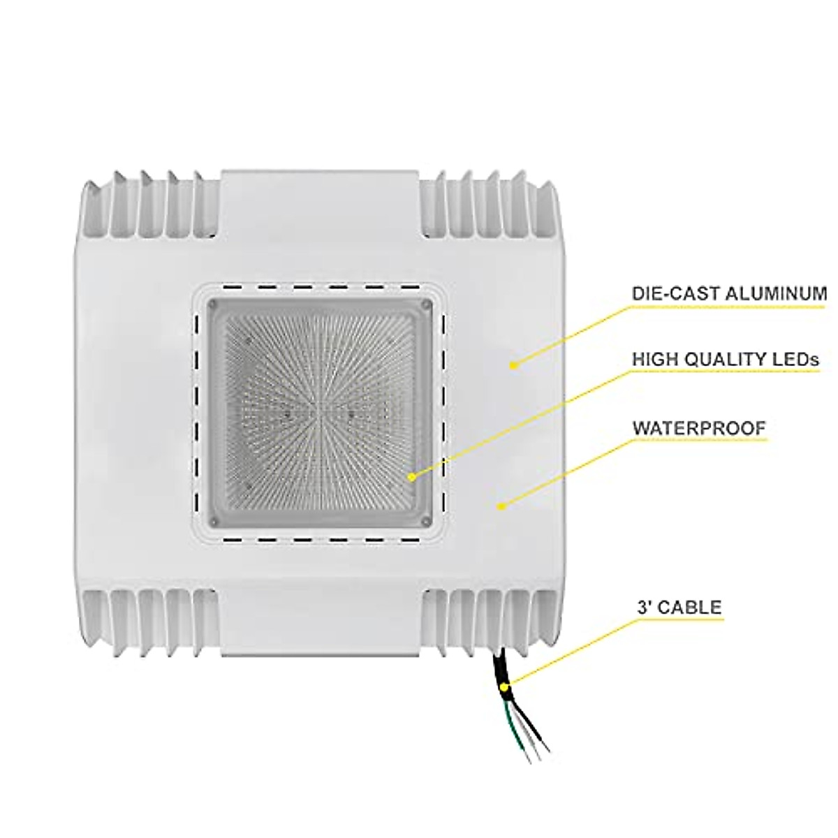 NUWATT | 2 Pack | Waterproof LED Canopy Gas Station Light 150W Ultra Bright Daylight 5000K, 18000 Lumens, Internal Driver, Outdoor High Bay Garage Subway 120-277V DLC Listed