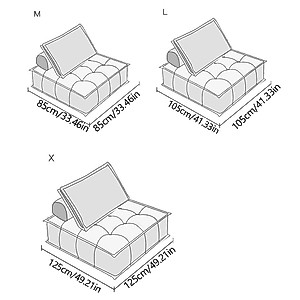 ESRADA Lazy Couch Modern Comfy Floor Corner Leisure Sofa with Lumbar Pillow Armless Accent Chair, Single Sofa Sofas for Living Room A-105cm