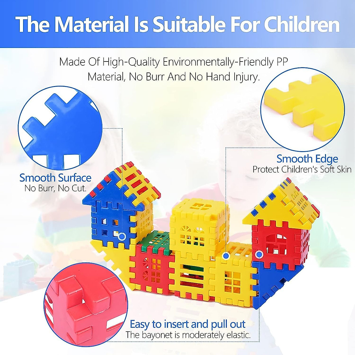 DEJUN Interlocking Building Blocks Children's Toys-Toddler Building Blocks Building Blocks Educational Toy Set(70PCS)-24