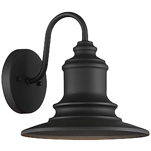 Possini Euro Design Elgin Modern Industrial Farmhouse Outdoor Barn Light Sconce Fixture Textured Black 9 1/2" Decor for Exterior House Porch Patio Outside Deck Garage Yard Front Door Garden Home