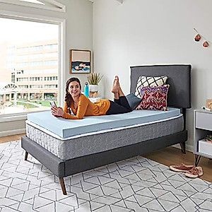 Sealy TrueForm 3" Memory Foam Mattress Topper, Twin Blue