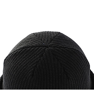 Connectyle Classic Men 's Warm Winter Hats Thick Knit Cuff Beanie Cap Daily Beanie Hat Black , 55 60cm