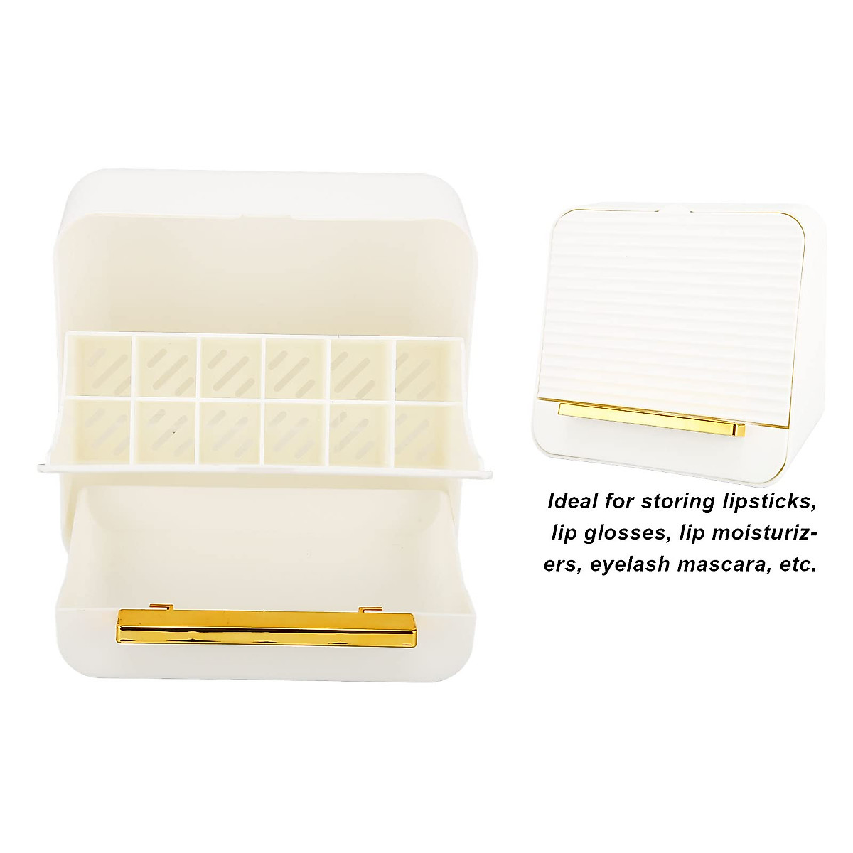plplaaoo Storage Box for Lipstick, Lipstick Storage Box,Lipstick Organizer,Lipstick Holder,Separated Compartments Dustproof Waterproof Lip Glaze Case with Drawers, lipstick storage box storage box
