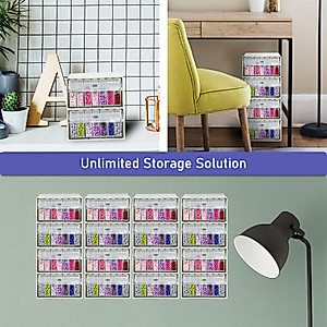 KDO Storage Containers for Diamond Painting, 2 Packs Stackable Craft Storage Organizers 70 Slots Individual Containers for Diamond Art Beads Nail Pill Rhinestones Seed