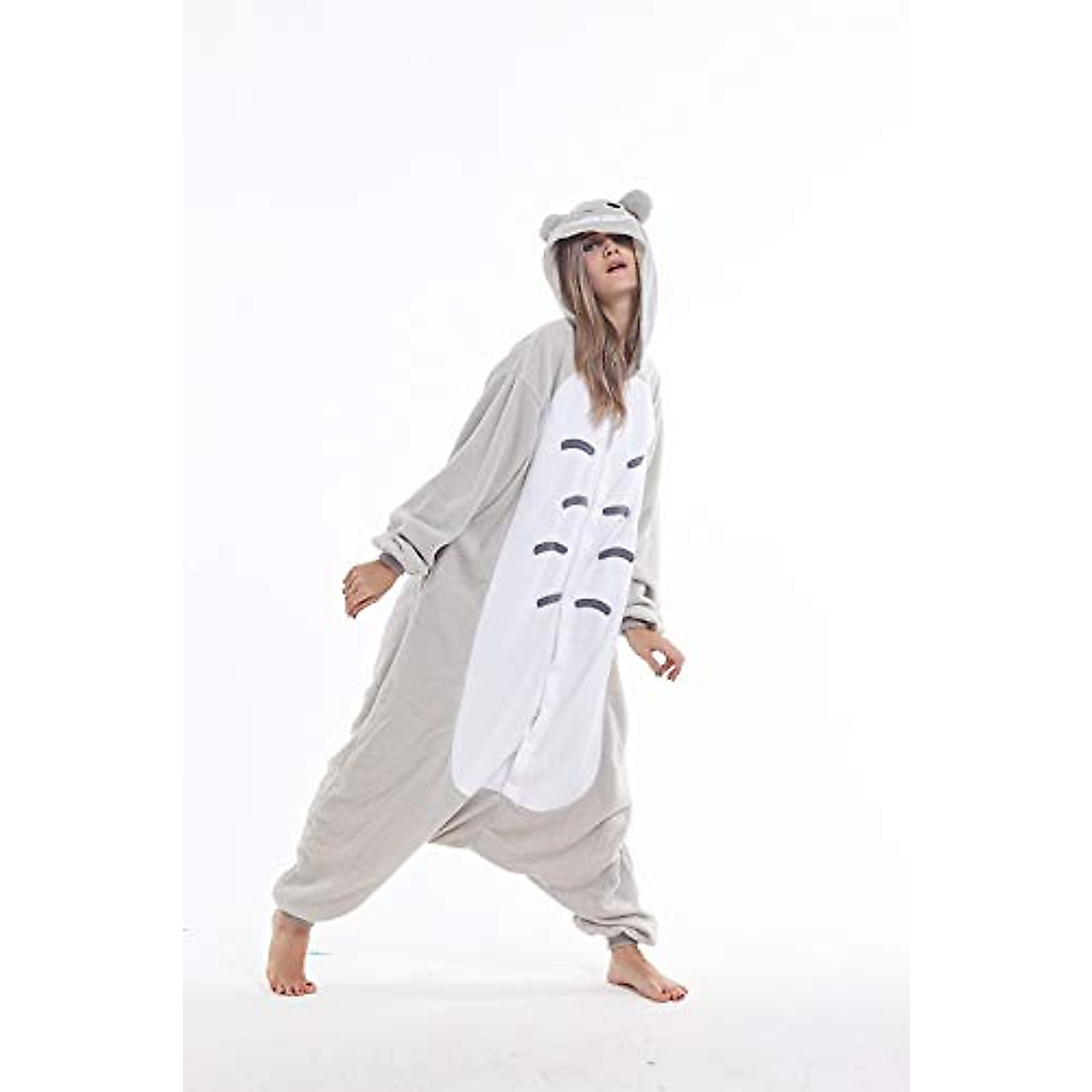 Sqlszt Animal Onesie Adult One Piece Pajamas Unisex Cosplay Costume for Women Men XL Grey