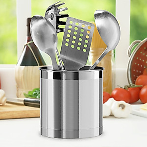 Oggi Jumbo Stainless Steel Utensil Holder, 7"