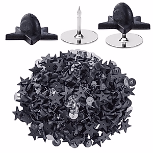 200pcs Black Rubber Pin Backs with 200pcs Blank Pins Star Shape Butterfly Clutch Tie Tacks Backings Pin Holder Keepers for Lapel Pins DIY Accessory