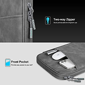 Lacdo Tablet Sleeve Case for 10.9 inch New iPad / 11 inch iPad Pro / 10.2 inch iPad / 10.9" iPad Air / 10.5 inch iPad Pro Air, Galaxy Tab A8 10.5" Protective Bag, Fit Apple Smart Keyboard, Dark Gray