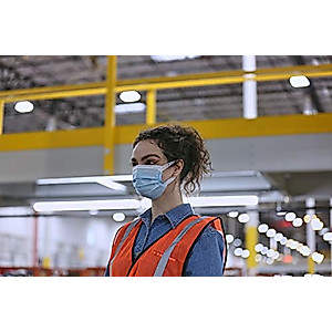 Single Use Pullout Comfort Earloop Disposable Face Mask (Pack of 50), Blue - Latex Free