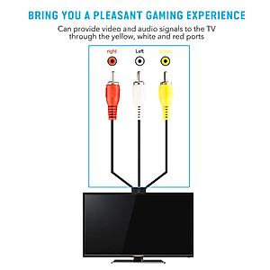 2Pack 6Ft AV Cable for PS2 PS1 PS3, AV to RCA Composite Audio Video TV Cord Compatible with Playstation 1 2 3