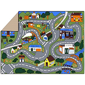 Ottomanson Jenny Children's Collection, Area Rug - 5' x 6'6", Educational Traffic