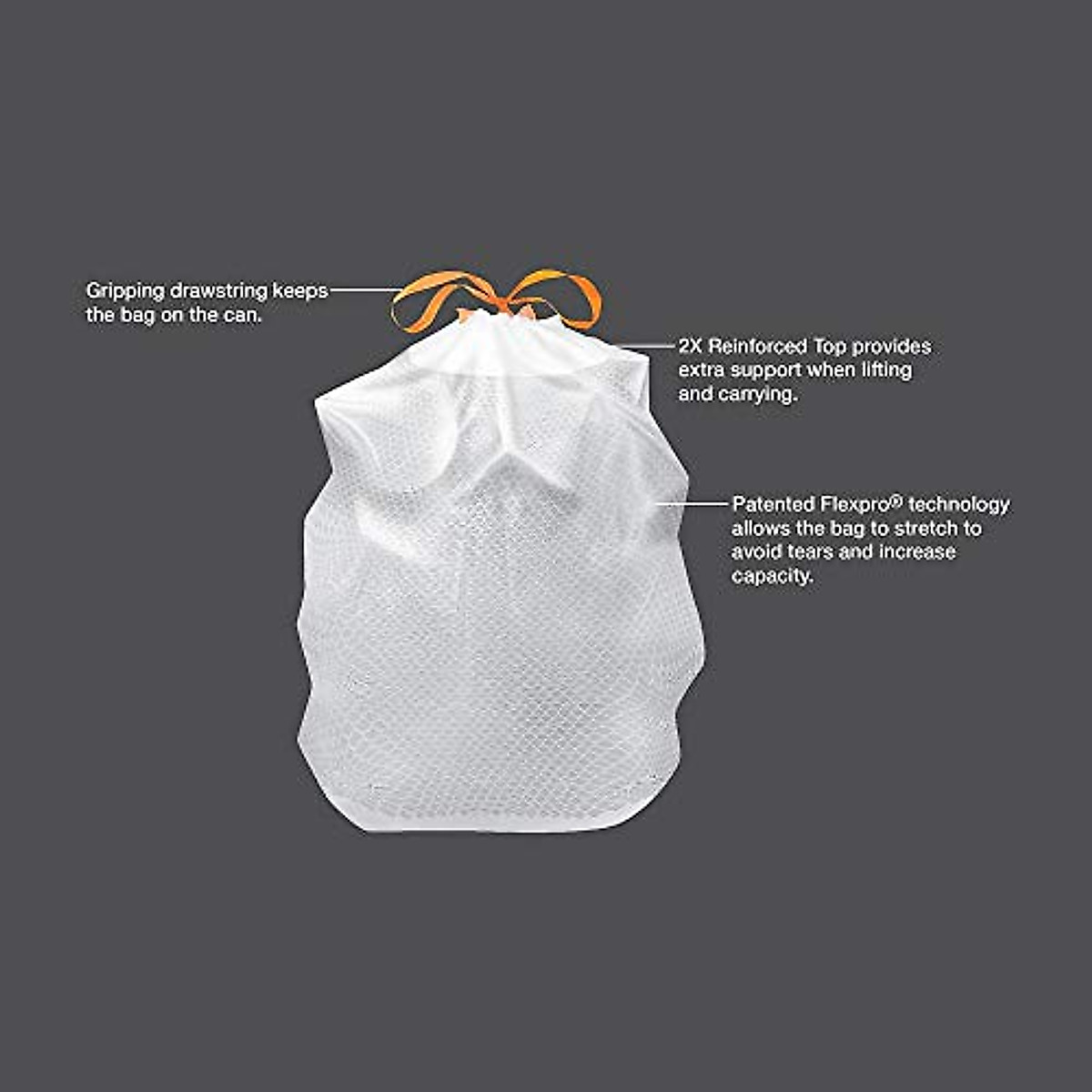 HDX 13 Gal. FlexPro Reinforced Top Drawstring Kitchen Bags (150-Count)