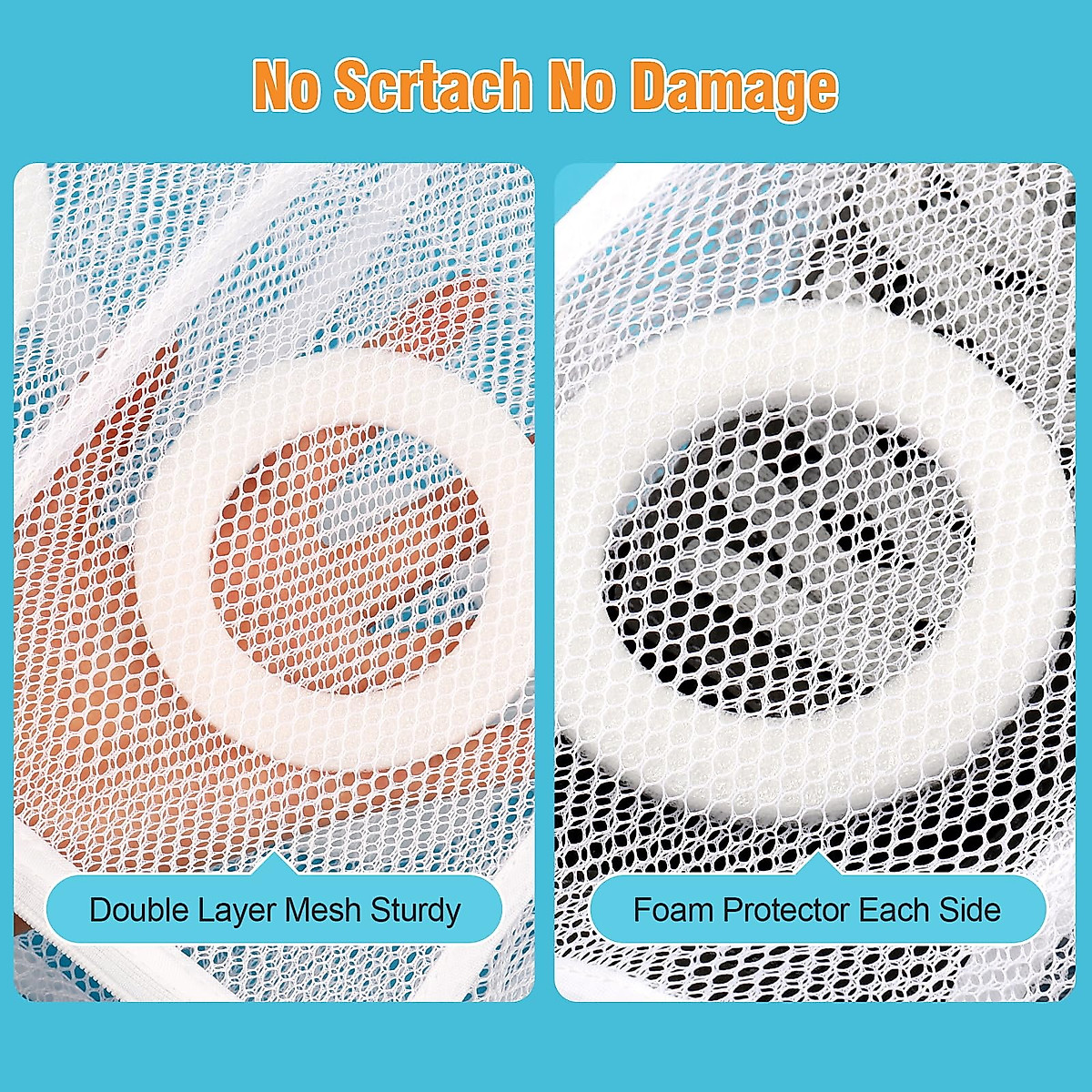 OKAKA 2Pcs Shoes Wash Bags Mesh Laundry Bags Sneaker Mesh Washing Bags for Gym Shoes,Sneaker,Slipper, and Other Washer-Safe Footwear