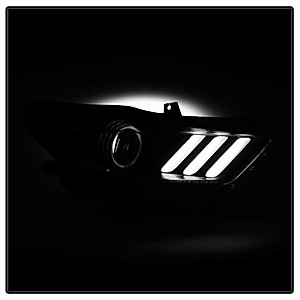 ACANII - For [HID/Xenon Type] 2015-2017 Ford Mustang LED Tube Projector Headlight Headlamp Assembly Right Passenger Side