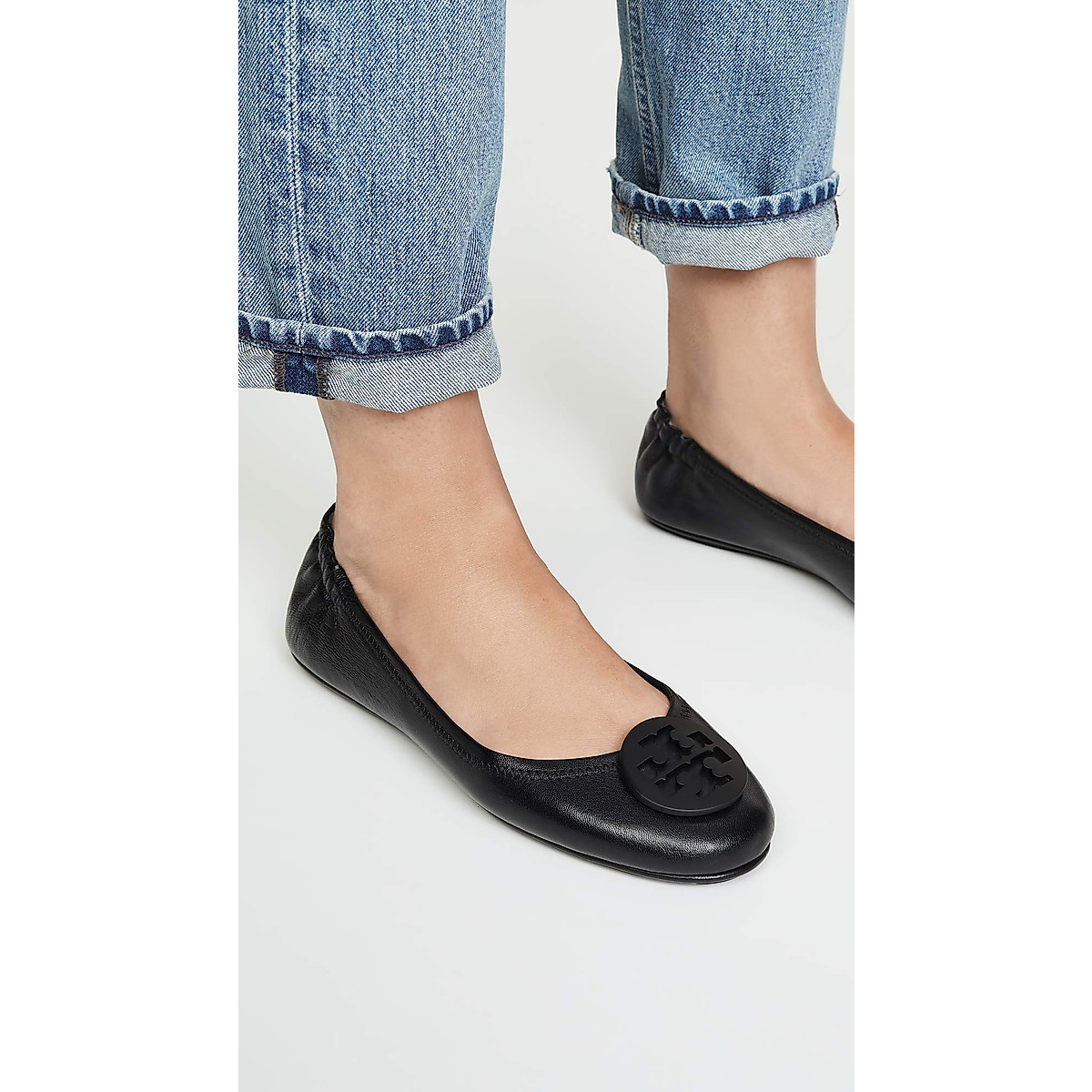Tory Burch Women's Minnie Travel Ballet Flats, Perfect Black, 6 Medium US