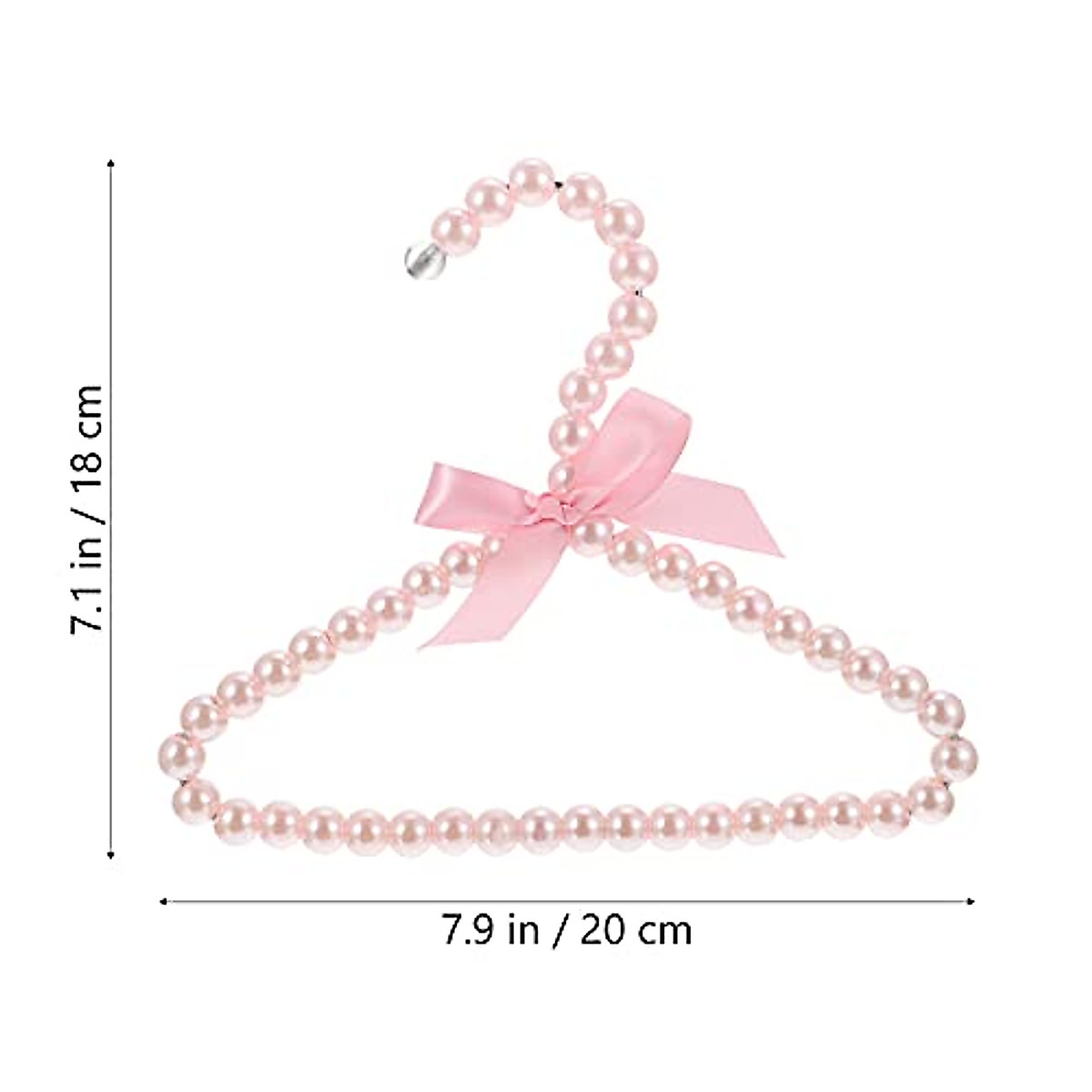 balacoo 5pcs Dog Cat Pet Clothes Hanger Pearl Beads Metal Elegant Clothes Hangers Dress Coat Hangers Closet Coat Dry Rack Storage Organizer for Children 20CM