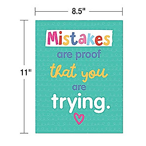 Carson Dellosa 12-Piece Growth Mindset 8.5"x 11” Positive Quote Wall Poster Set, Motivational Posters for Classroom Bulletin Board, Inspirational Wall Decor, Classroom Decoration