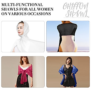 KQNBI Shawls and Wraps for Evening Dresses Chiffon Black Shawl Wraps for Women Soft Shawls Scarf for Wedding Bride Bridesmaid Shawl