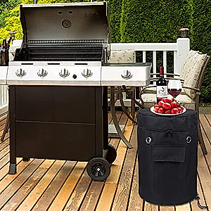 TUYUU Propane Tank Cover,Propane Tank Covers 20LB with Stable Tabletop,RV Propane Tank Cover Gas Tank Cover 2 Pockets 4 Holes.Waterproof Propane Tank Cover for Home & Outdoor.Black