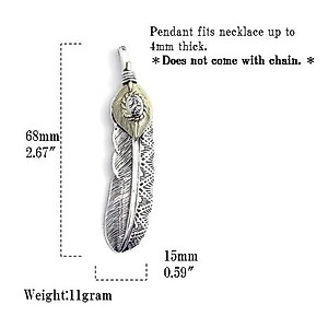 COSUMOSU Sterling Silver Kokopelli Feather Native American Indian Pendant