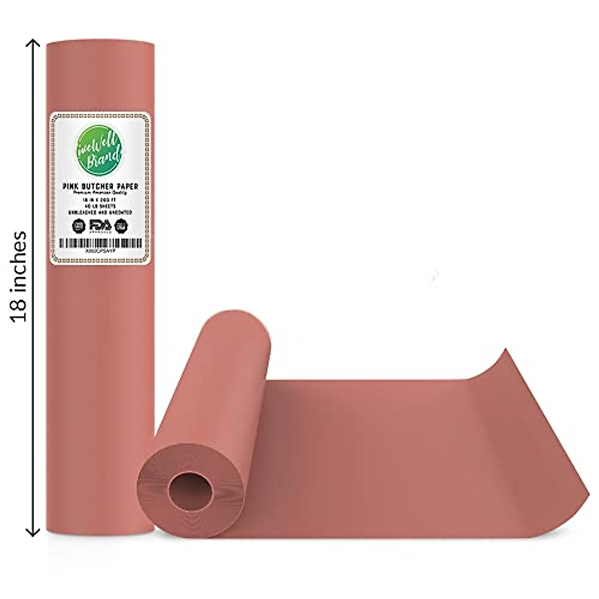 Pink Butcher Paper For Smoking Meat - 18 Inch x 100 Feet - Food Grade – Unwaxed and Uncoated – Made in USA