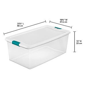Sterilite 8-Pack Stackable Storage Bin with Lid, Clear Plastic Design, 106 Quart