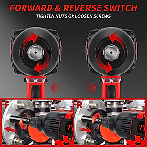 TIKTIK 2000N.m cordless impact wrench,3/4" to 1/2" power impact wrenches,1500Ft-lbs High Torque Brushless Impact Gun w/ 2 x 4.0Ah Battery & Fast Charger,Electric Impact Wrench for Heavy-duty Truck RV