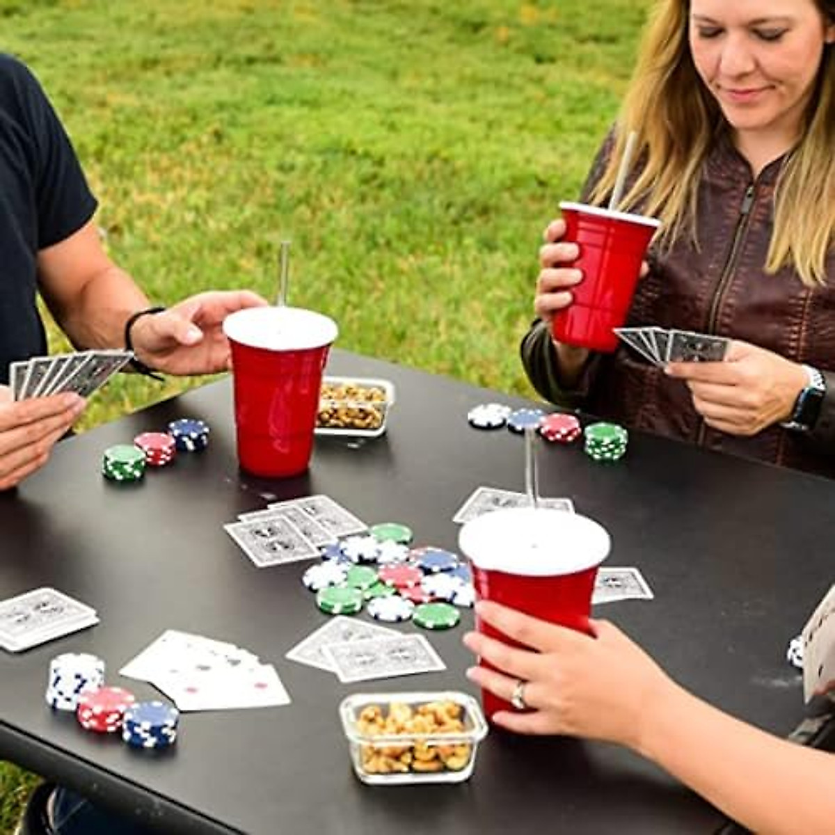 Red Cup Living 24 Oz Insulated Tumbler with Straw & Lid – Reusable Double Wall Travel Cup, Spill-Proof for Hot & Cold Drinks, Large Plastic Big Grip Easter Celebration Glass for Men & Women