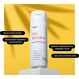 The Revealer Daily Exfoliant by Nood, Reduces Ingrown Hairs and Preps Skin For Laser Hair Removal, Resveratrol and Papaya Enzymes, Brightens and Softens Skin, 1 Bottle (3.3 fl oz)