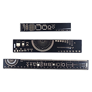 PCB Engineering Ruler, Scratch Free Accurate Spacing Clear Metric PCB Scale Ruler 3 Sizes for Electronic Engineers