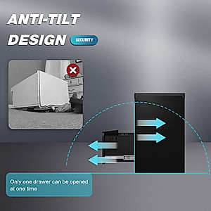 Greenvelly 2 Drawer Filing Cabinet, Black Lateral File Cabinet with Lock, Lockable Metal File Cabinet for Home Office